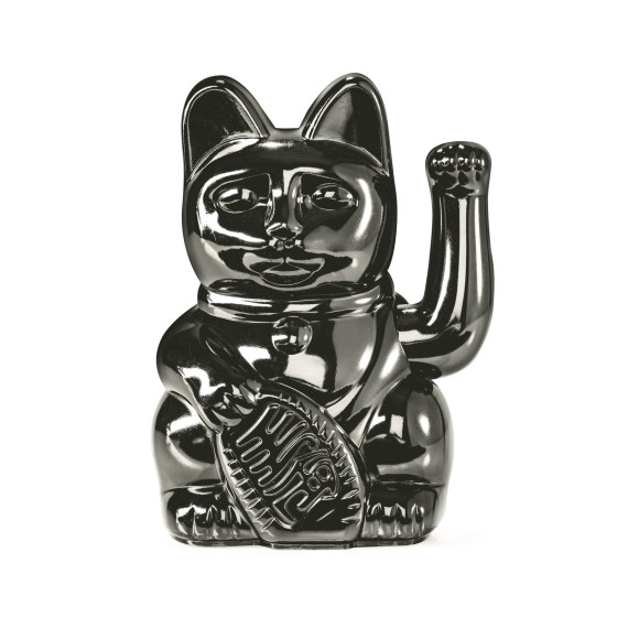 CHAT PORTE-BONHEUR MANEKI NEKO NOIR BRILLANT